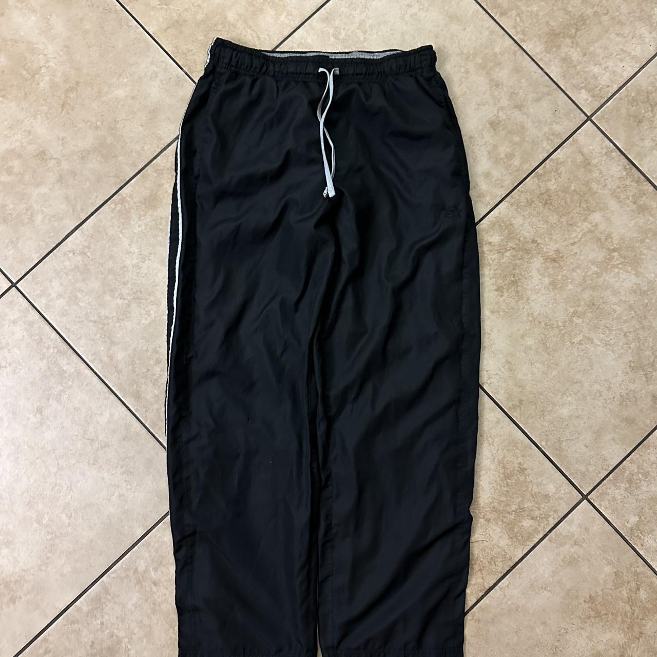 Black and white Starter sweatpants with adjustable... | Depop
