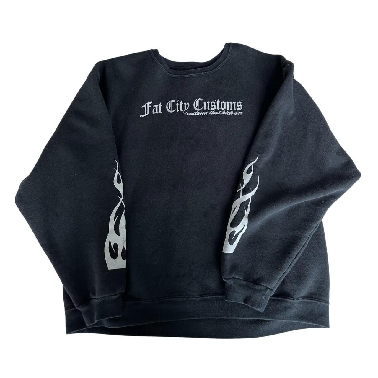 FAT CITY CUSTOMS CREWNECK SWEATSHIRT... - Depop