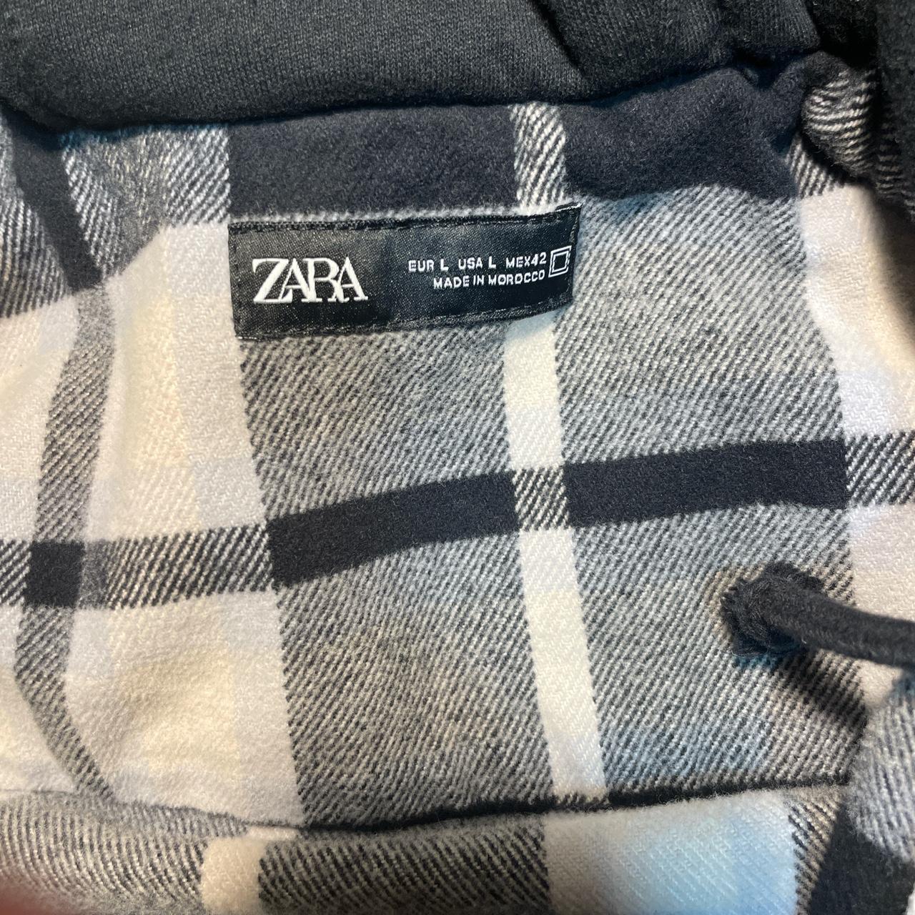 Men’s Zara flannel hoodie size large brand new $70... - Depop
