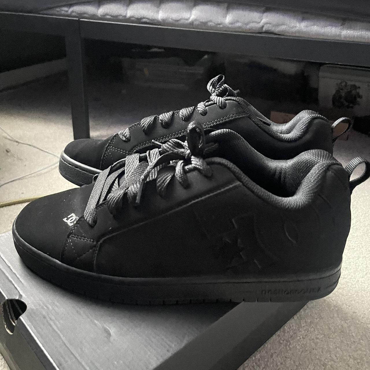 all black DCs size 13 message before buying good... - Depop