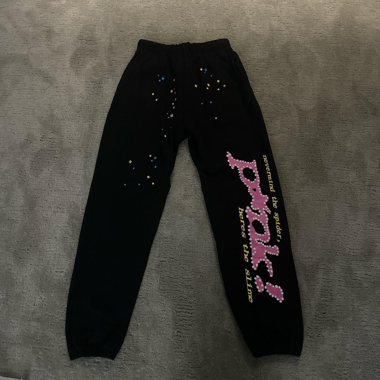 back pink sp5der pants - Depop
