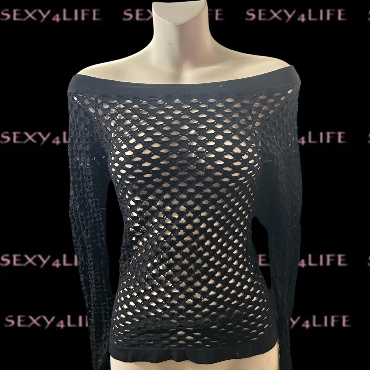 Fishnet long sleeve top 🍒 Brand new 🍒 one size 🍒... - Depop