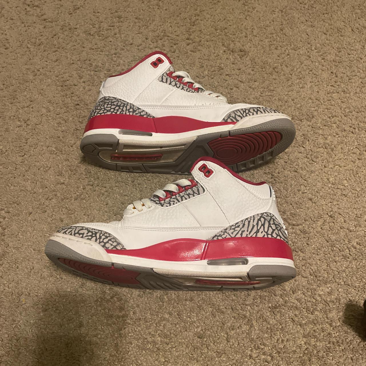 jordan 3s cardinal red size 8 get them off my hands - Depop