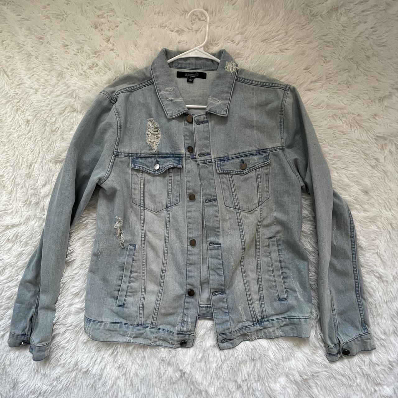 Distressed jean jacket Men’s... - Depop