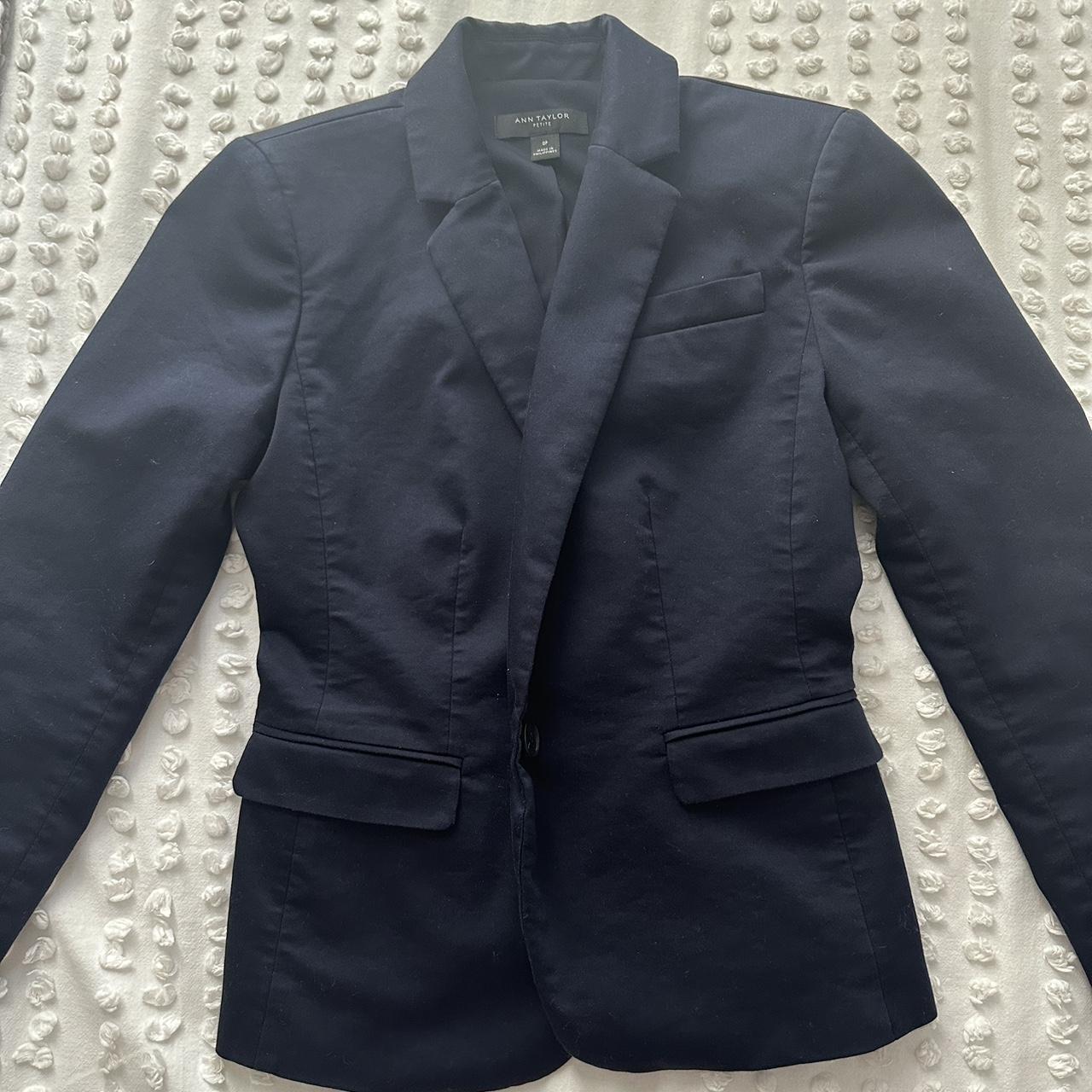 Ann Taylor Women's Navy Jacket | Depop