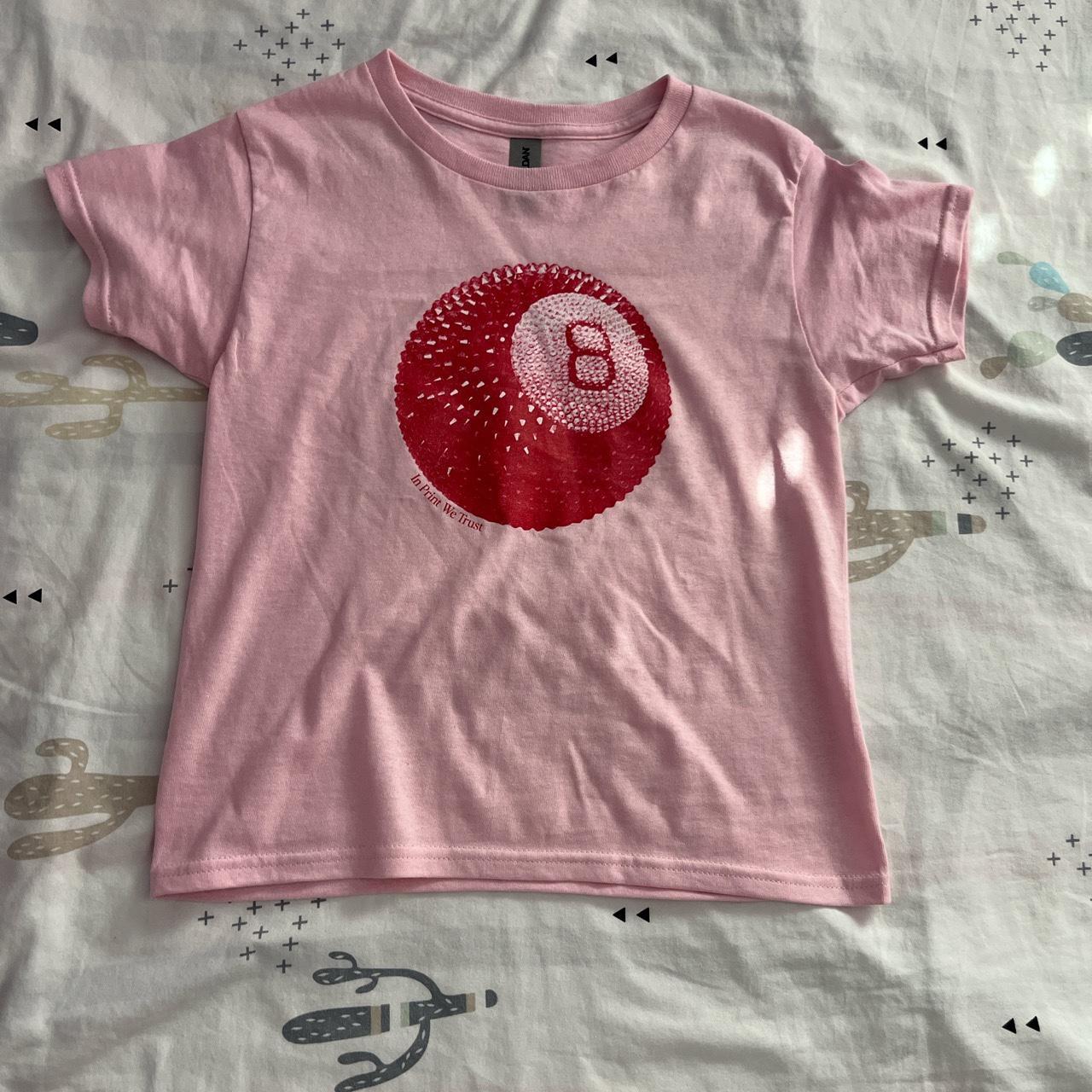 Pink 8 ball baby tee OPEN TO ALL OFFERS - Depop