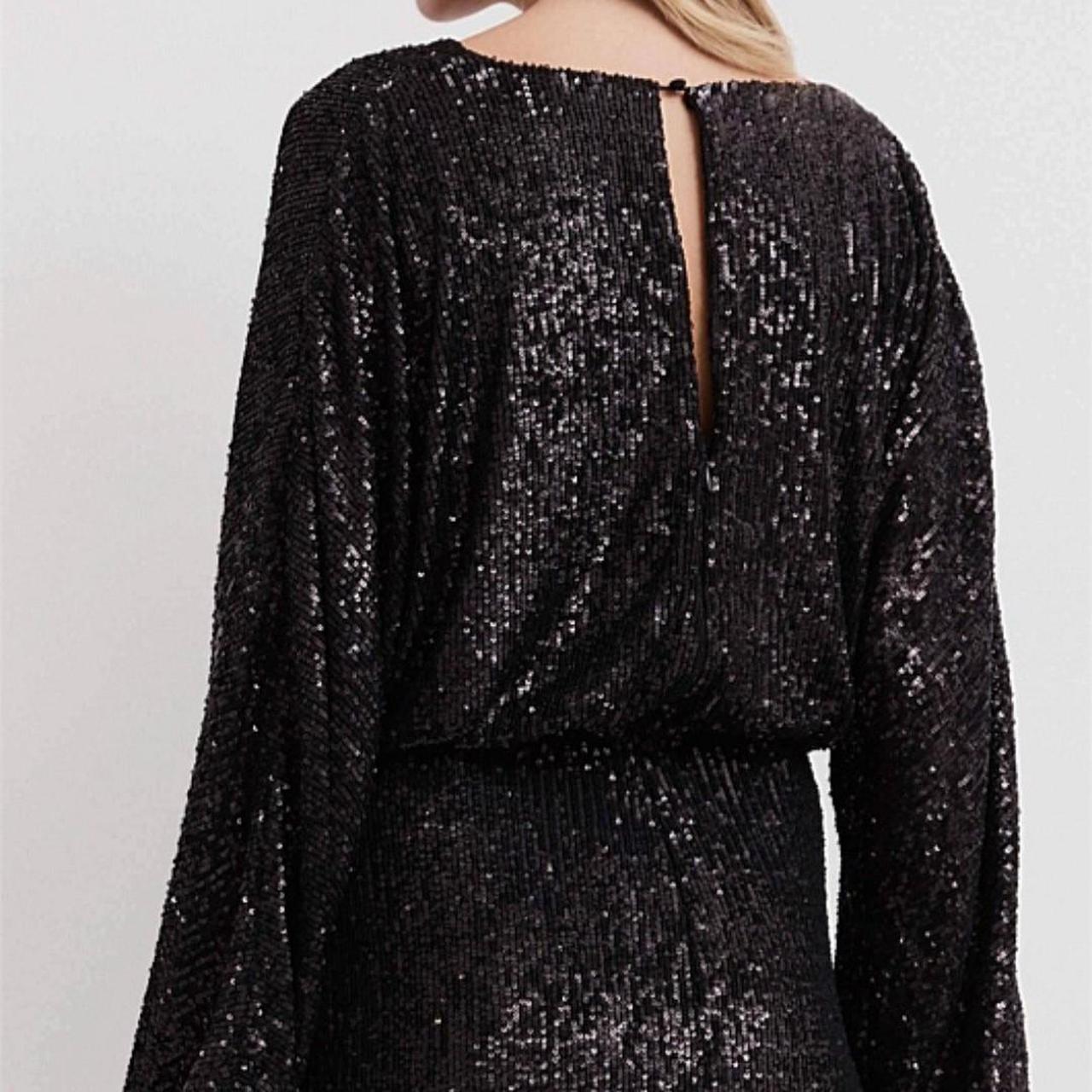 Witchery Black Sequin Mini Dress Never worn (BNWOT),... - Depop