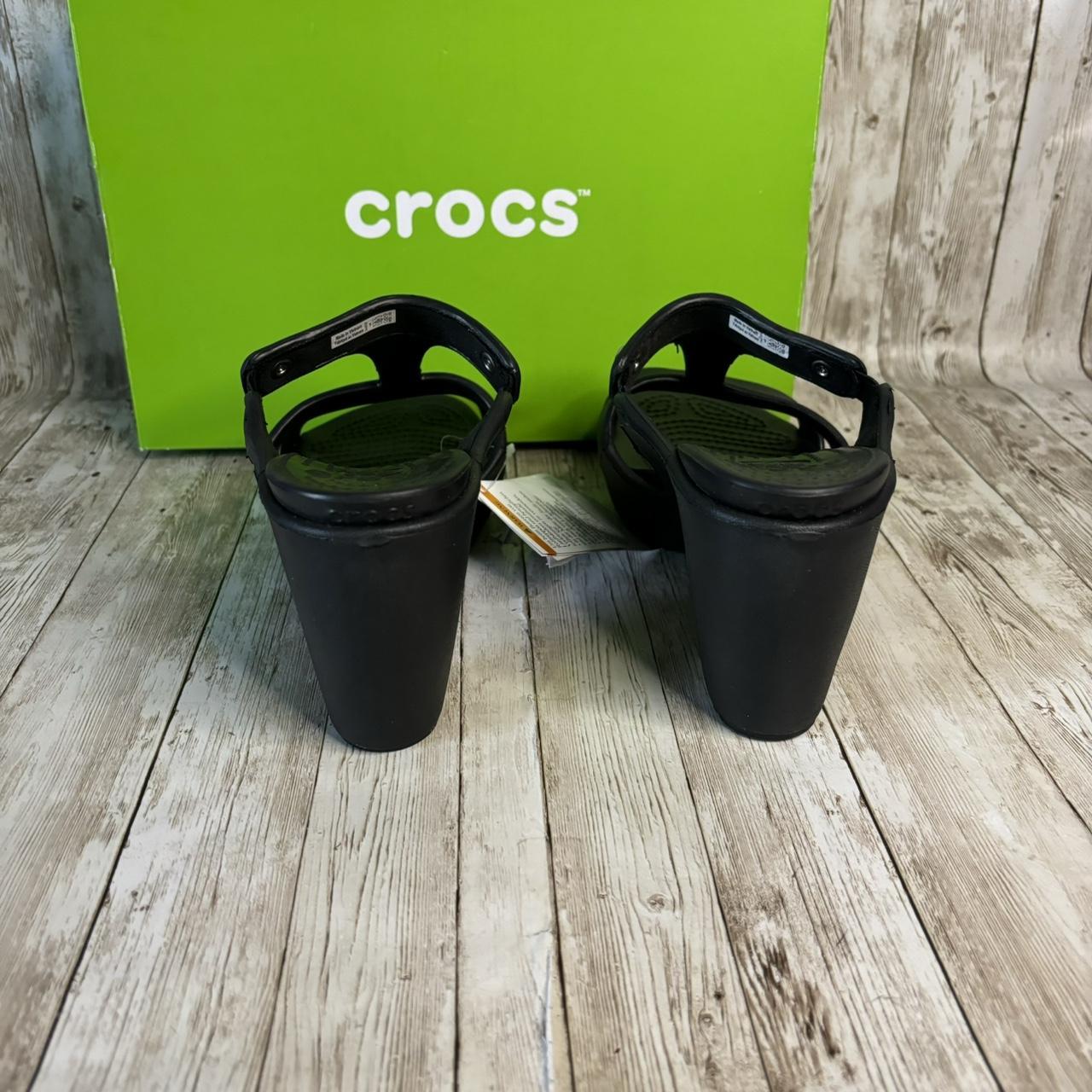 New Crocs Cyprus V Heels Womens Size 8 Black Shoes Rare - Depop