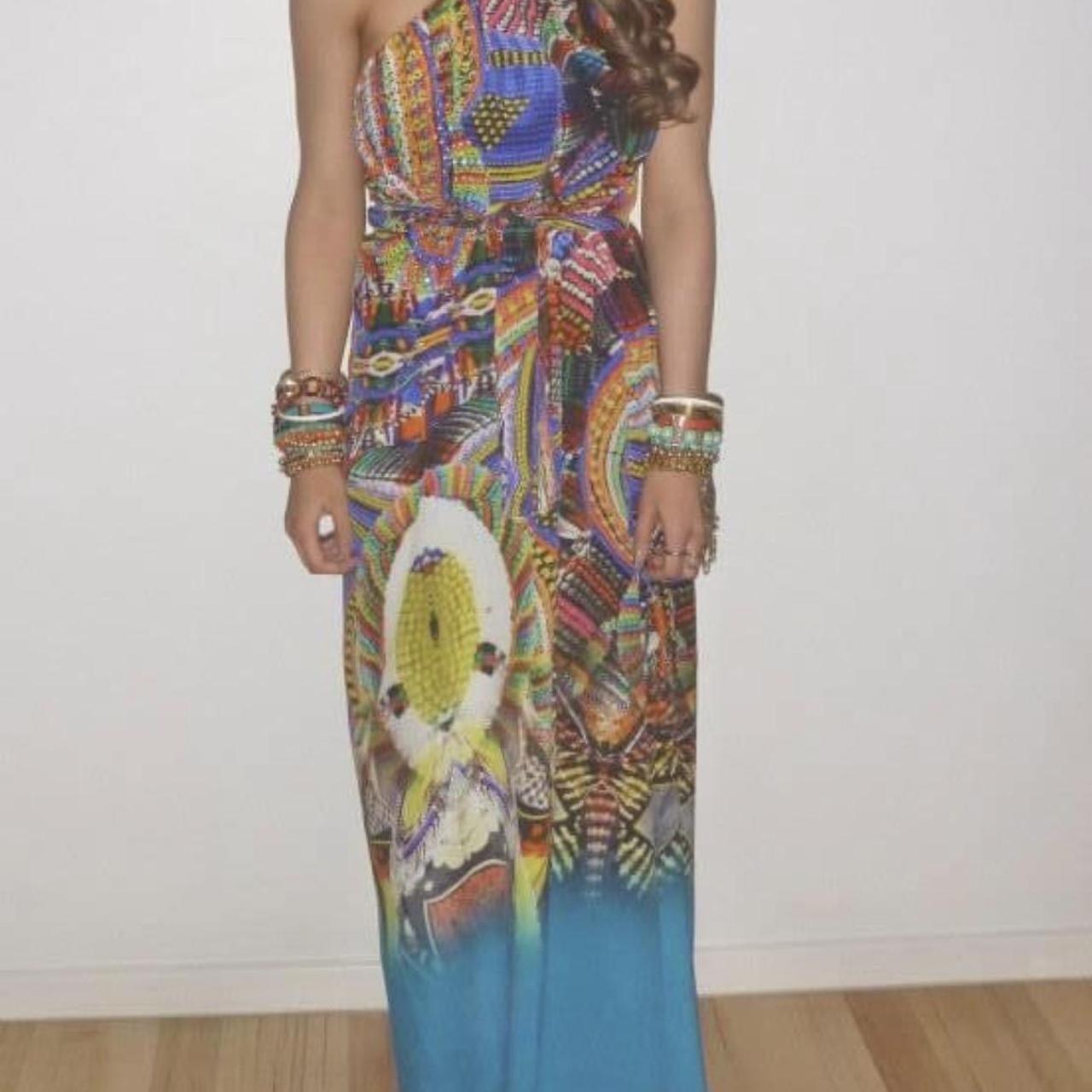 Camilla silk multi way multi coloured maxi dress... - Depop