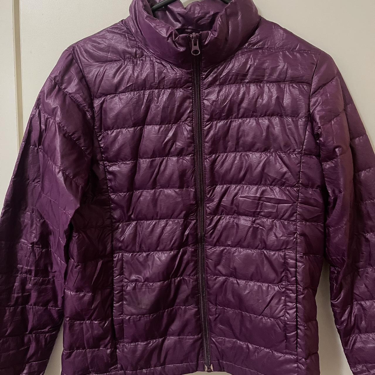 Uniqlo ultra-light puffer jacket in purple Bought... - Depop