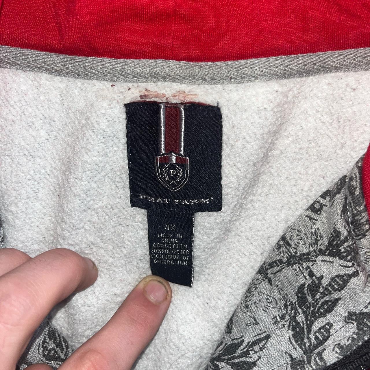 Phat farm vintage zip up hoodie Red lined hood 4XL - Depop