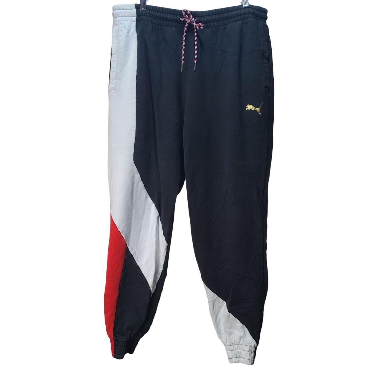 PUMA WAY SE RED BLACK WHITE COLORBLOCK JERSEY... - Depop