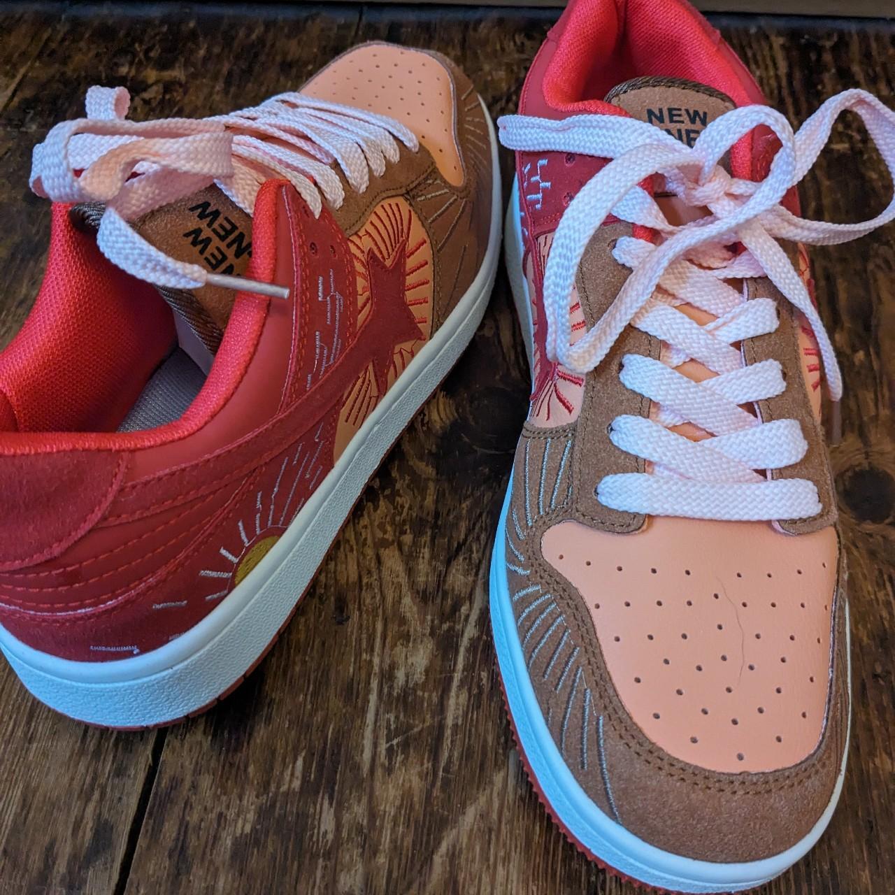 Super cute trainers with embroidered patterns on the... | Depop