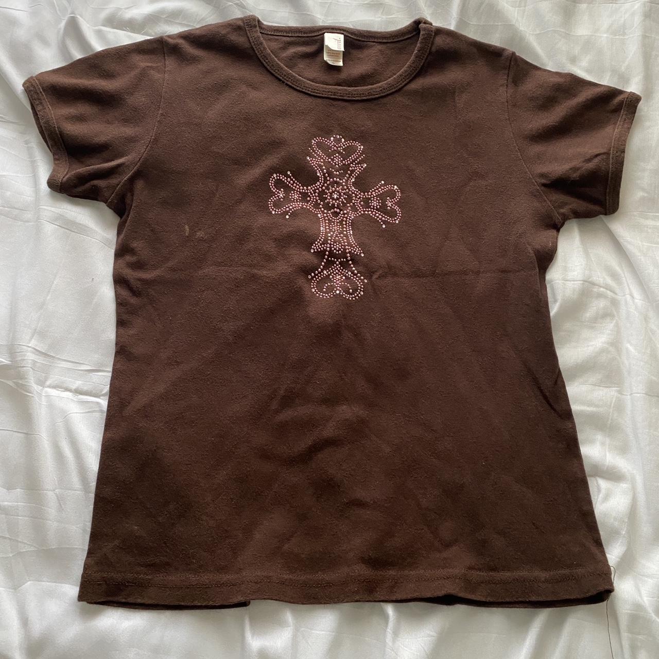 Cutesy cross coquette tee pink -will be washed -can... - Depop