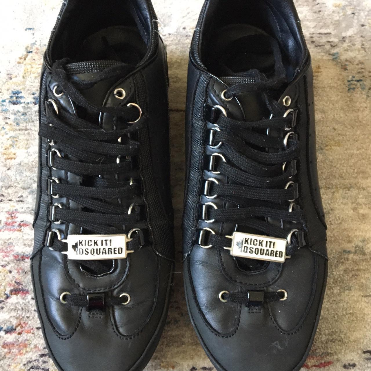 Black KICK IT! DSQUARED mens black trainers size 8 .... - Depop