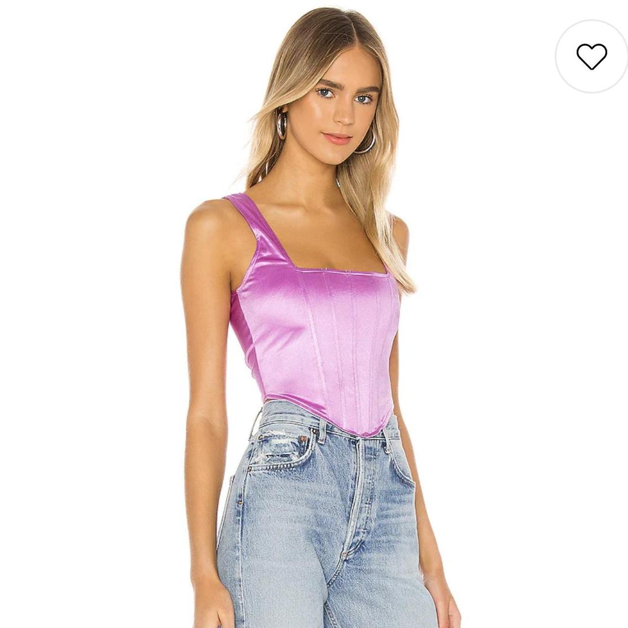Superdown Women's Pink and Purple Corset | Depop