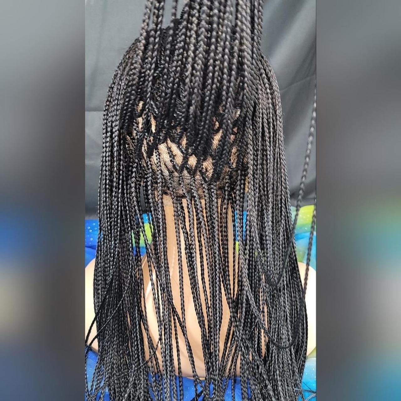 The feeding cornrows gracefully descend into Micro... - Depop