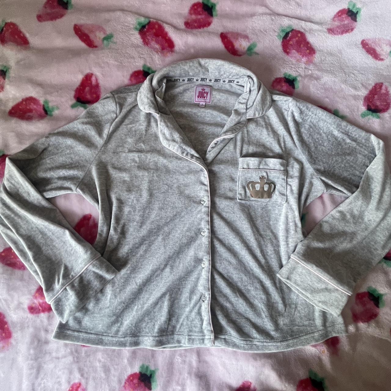 Super soft Grey Juicy Couture pyjama top #pyjamas... - Depop