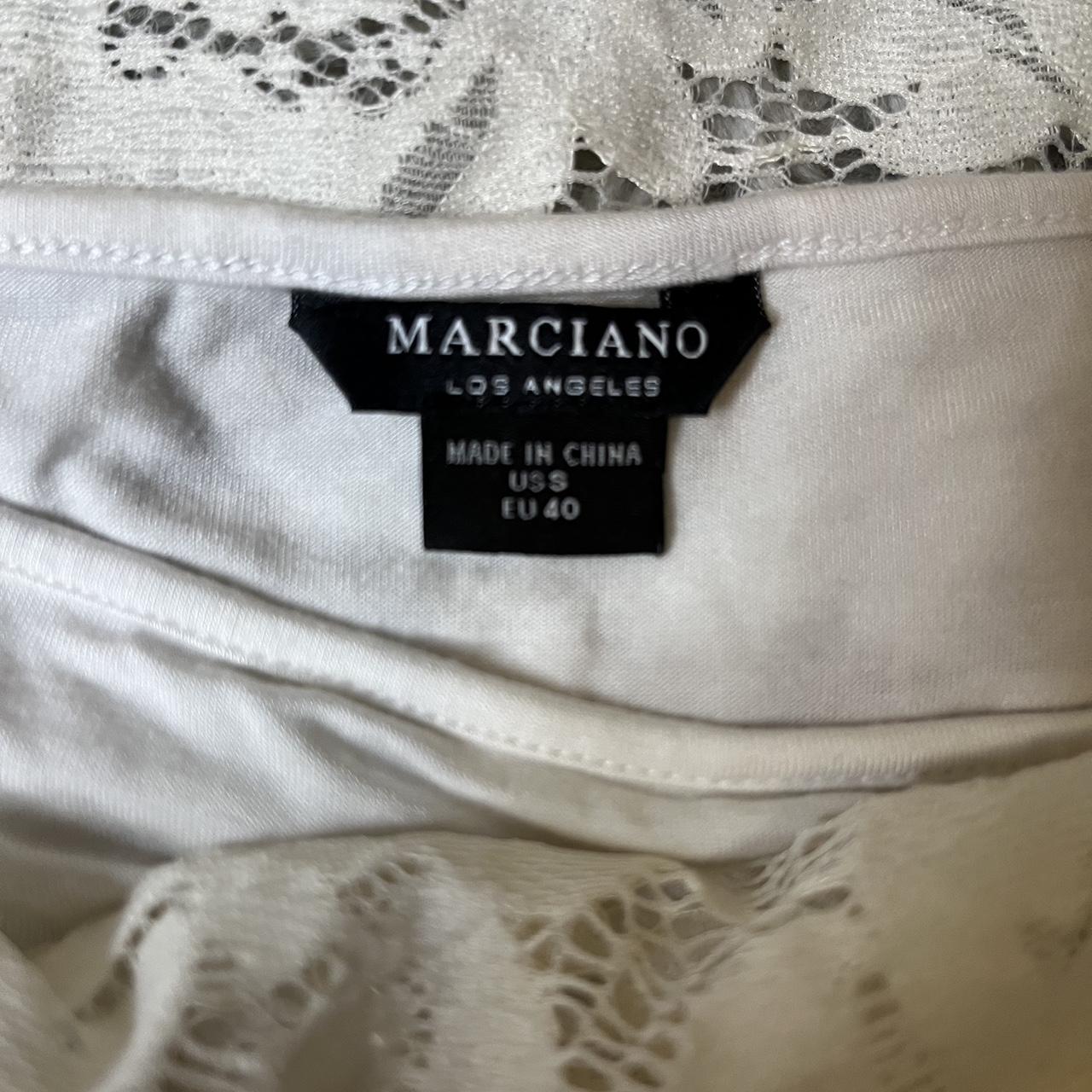 Marciano white lace long sleeve shirt - Depop