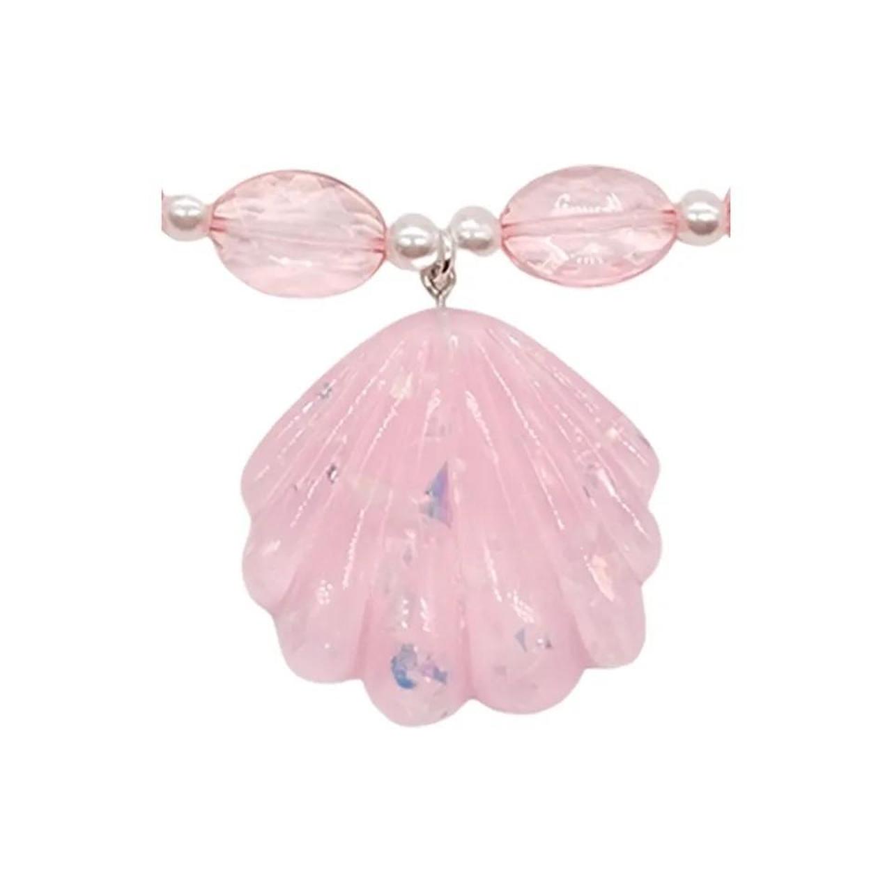 Summer Barbie Pink Pearl Shell Necklace Super Cute... - Depop