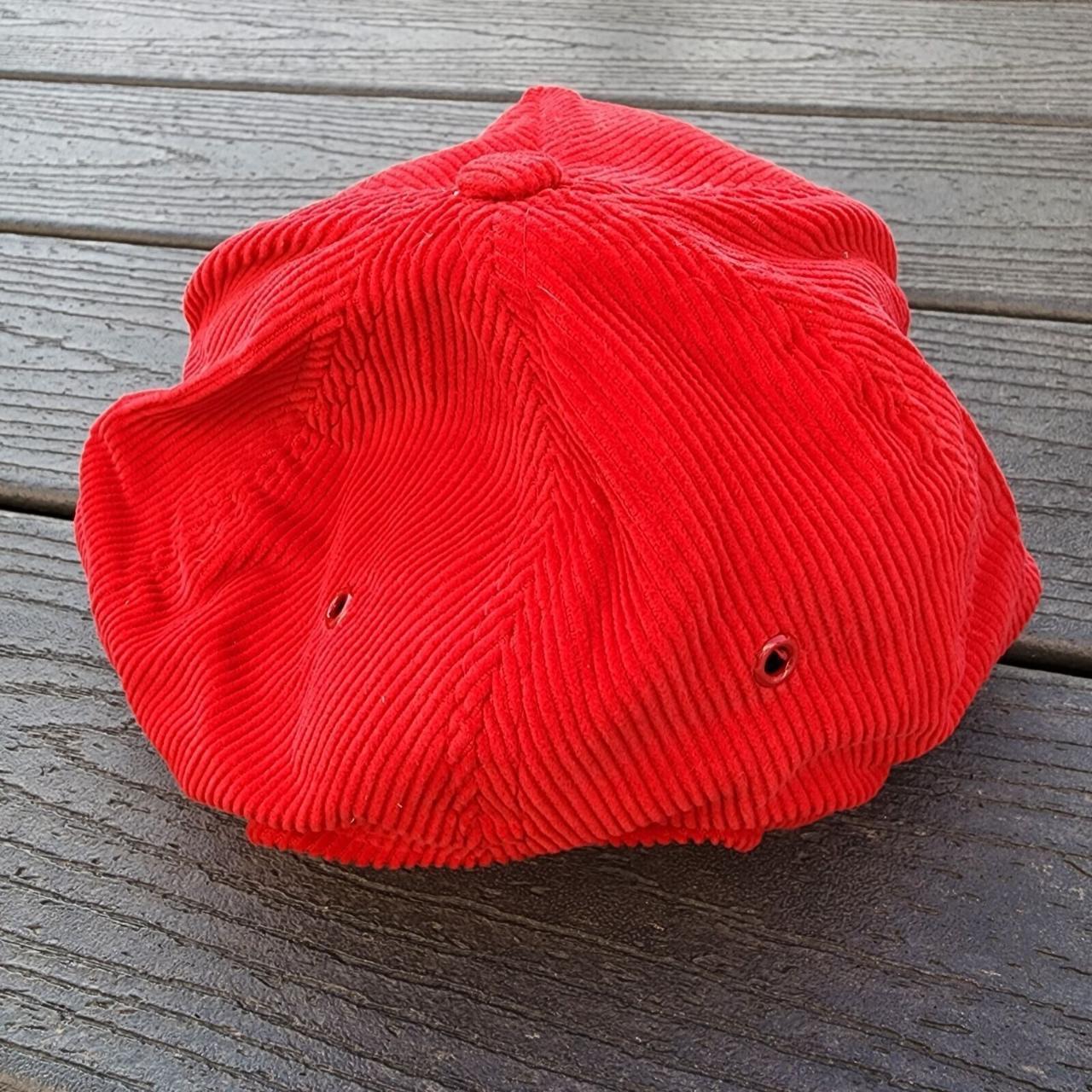 This vintage Bob Evans red corduroy trucker hat is a... - Depop