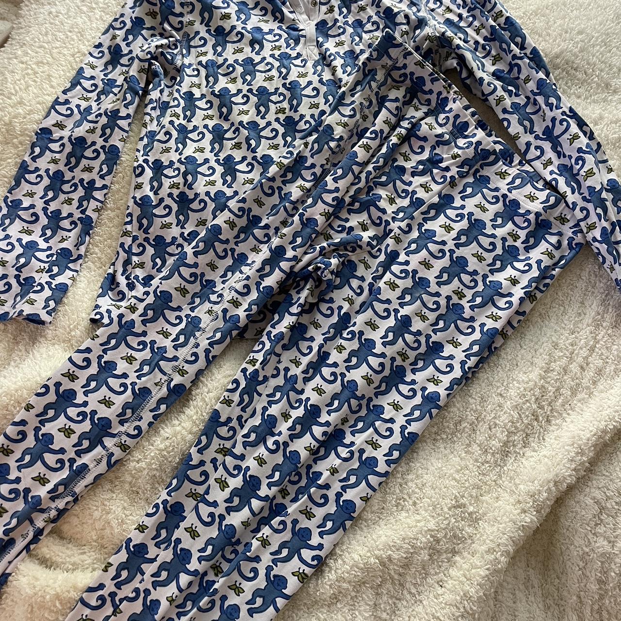 Roller rabbit monkey pajamas size S Lightly worn... - Depop