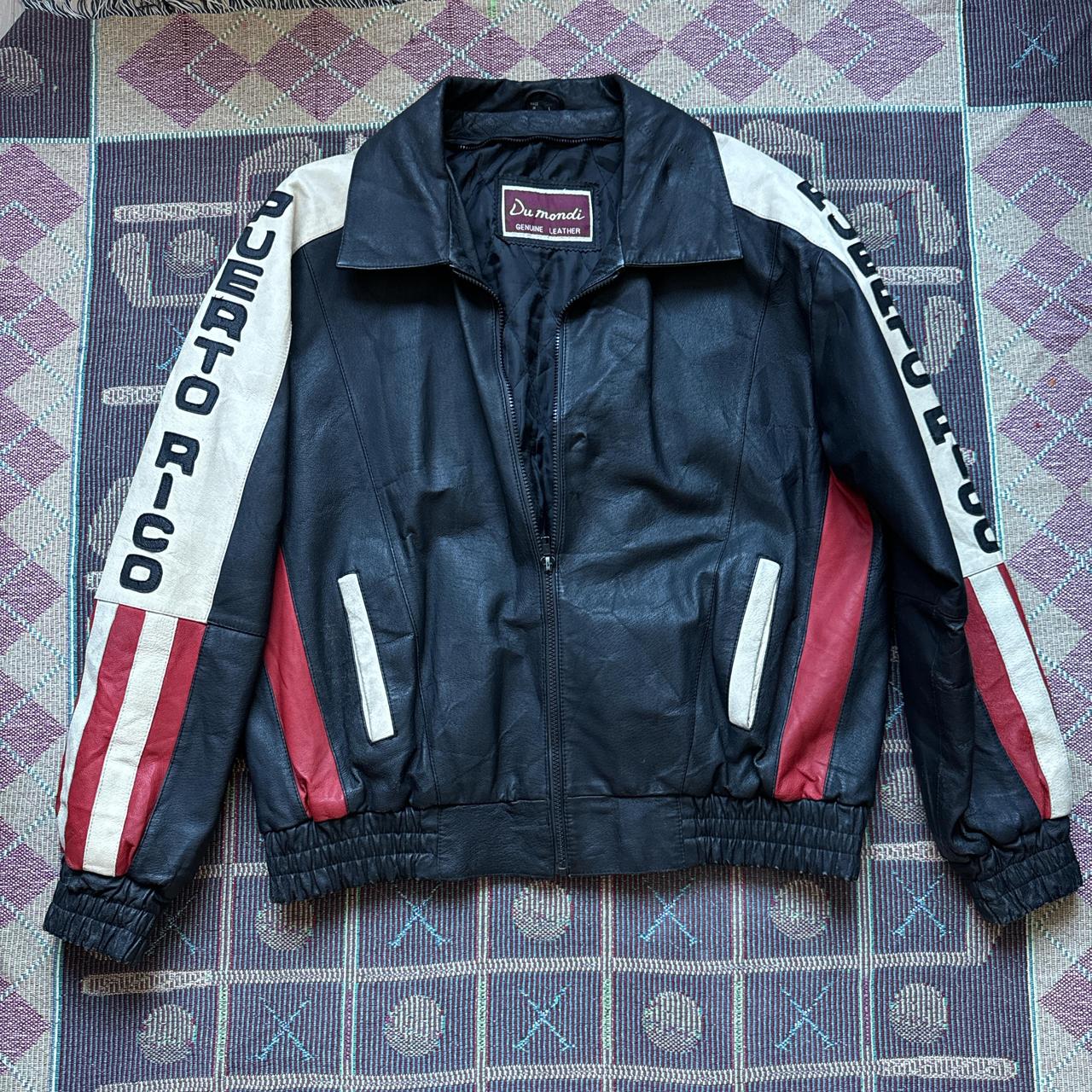 Rare Vintage Puerto Rican leather jacket Fun... | Depop