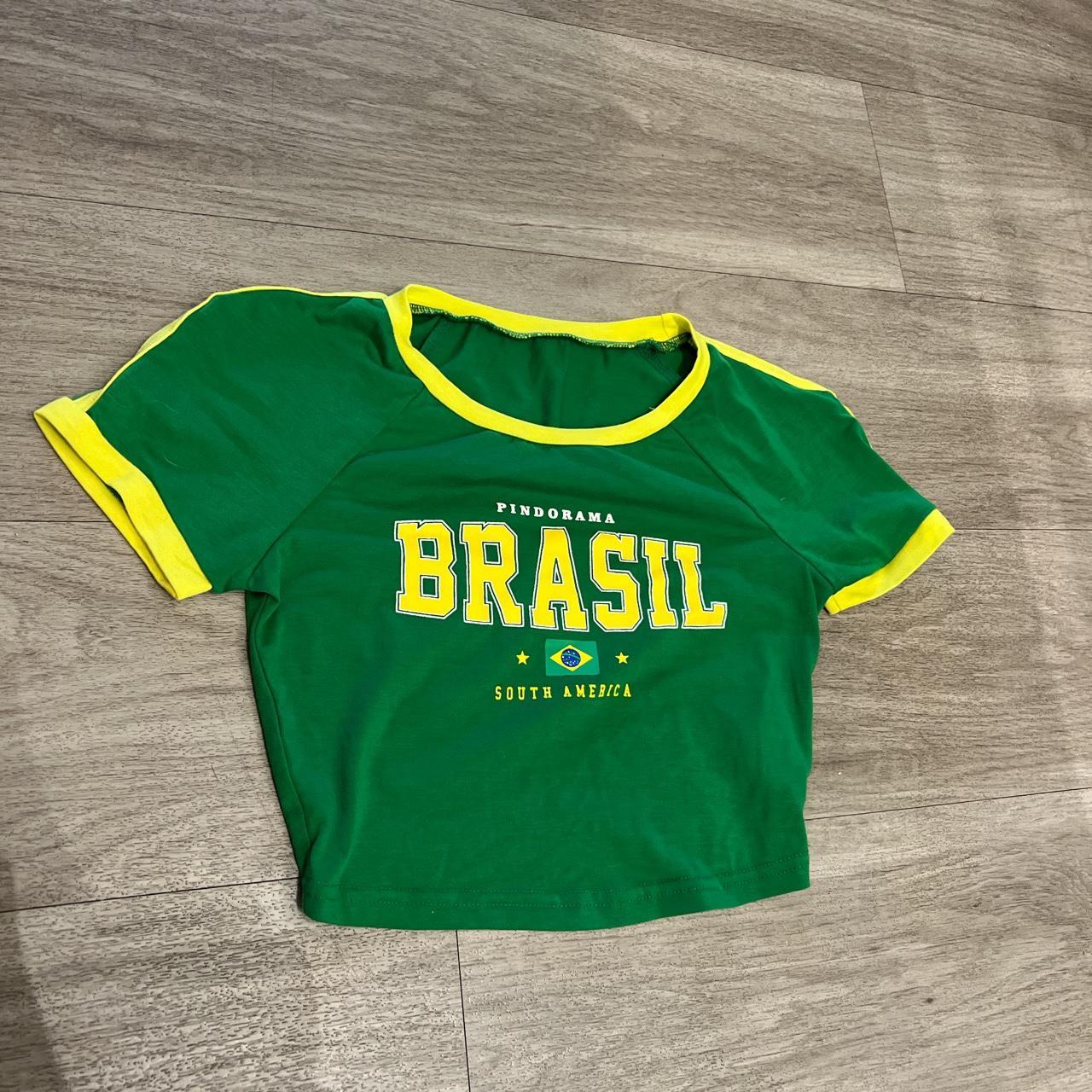 SHEIN Brazil crop top/ baby tee Size xs Only worn once - Depop