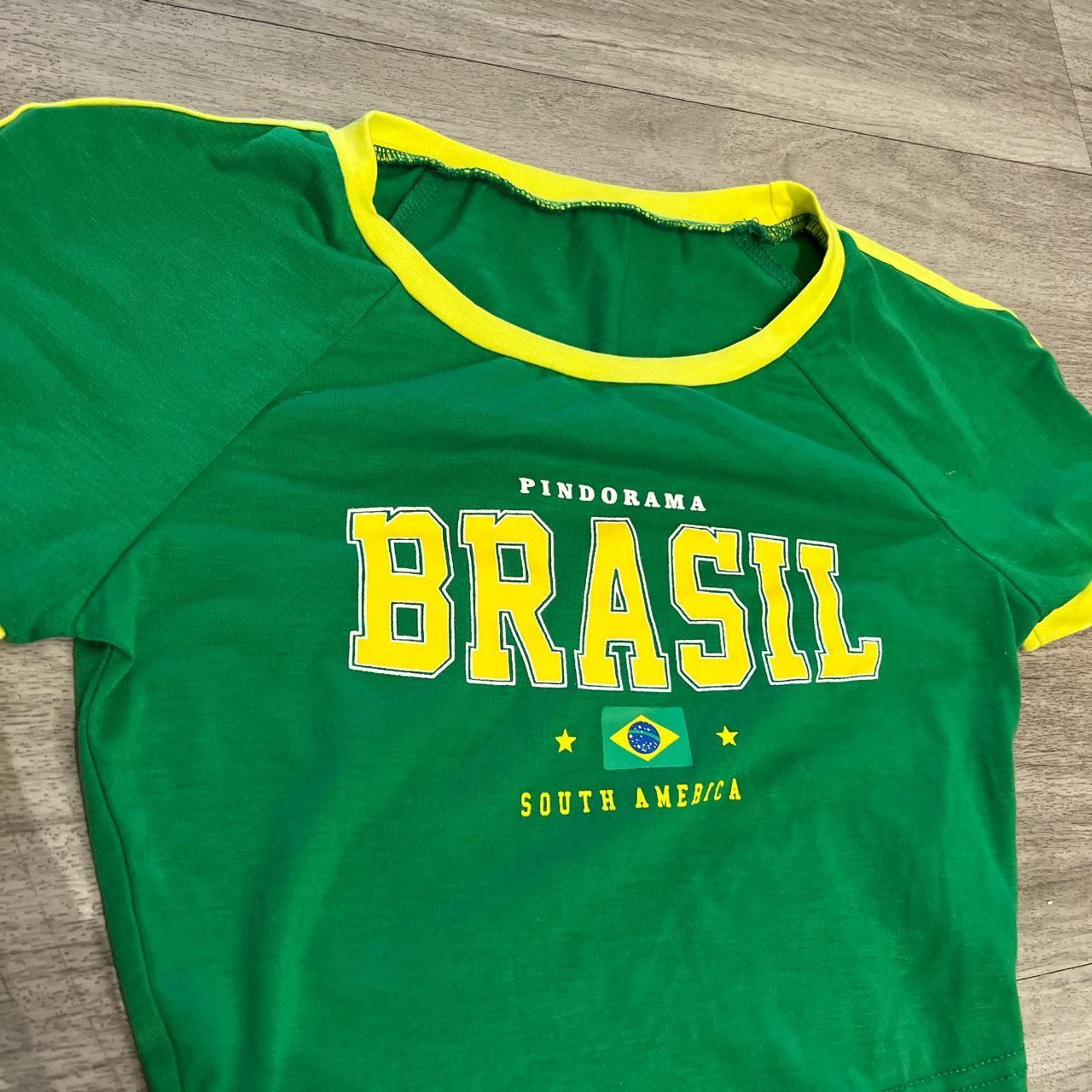 SHEIN Brazil crop top/ baby tee Size xs Only worn once - Depop