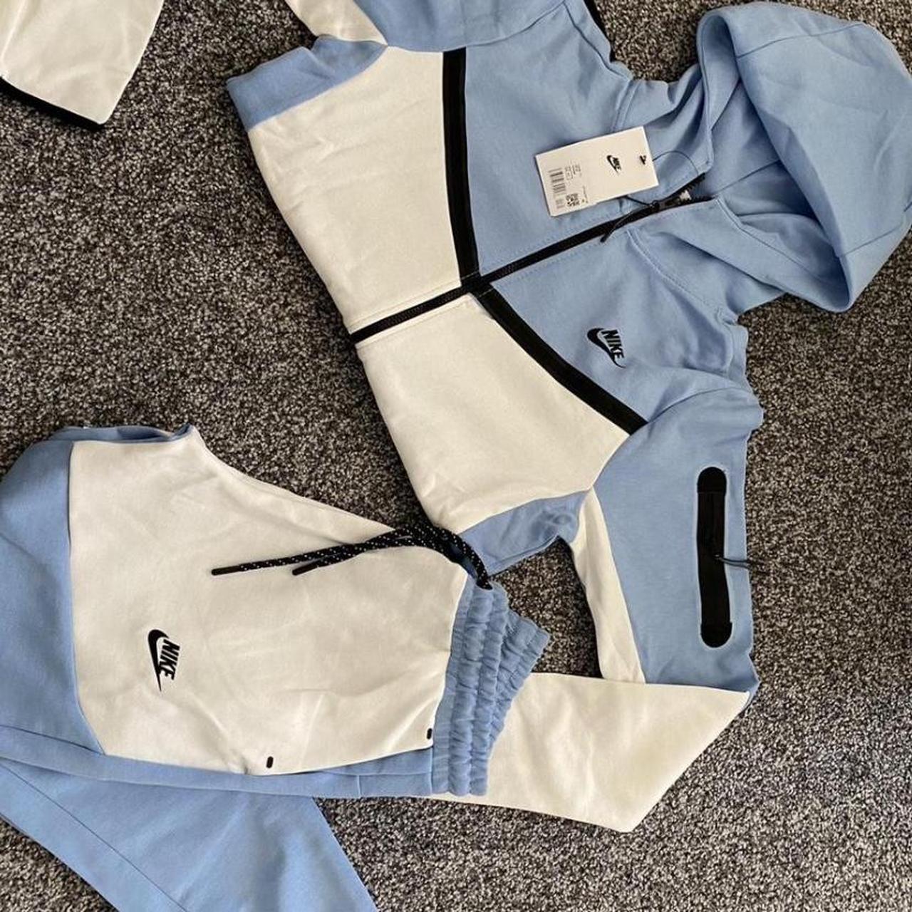 Nike tech fleece ice blue & white colourway open to... - Depop