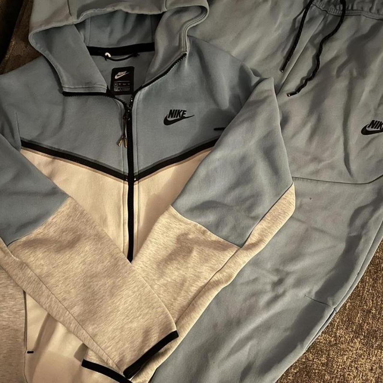 Nike tech fleece ice blue & white colourway open to... - Depop