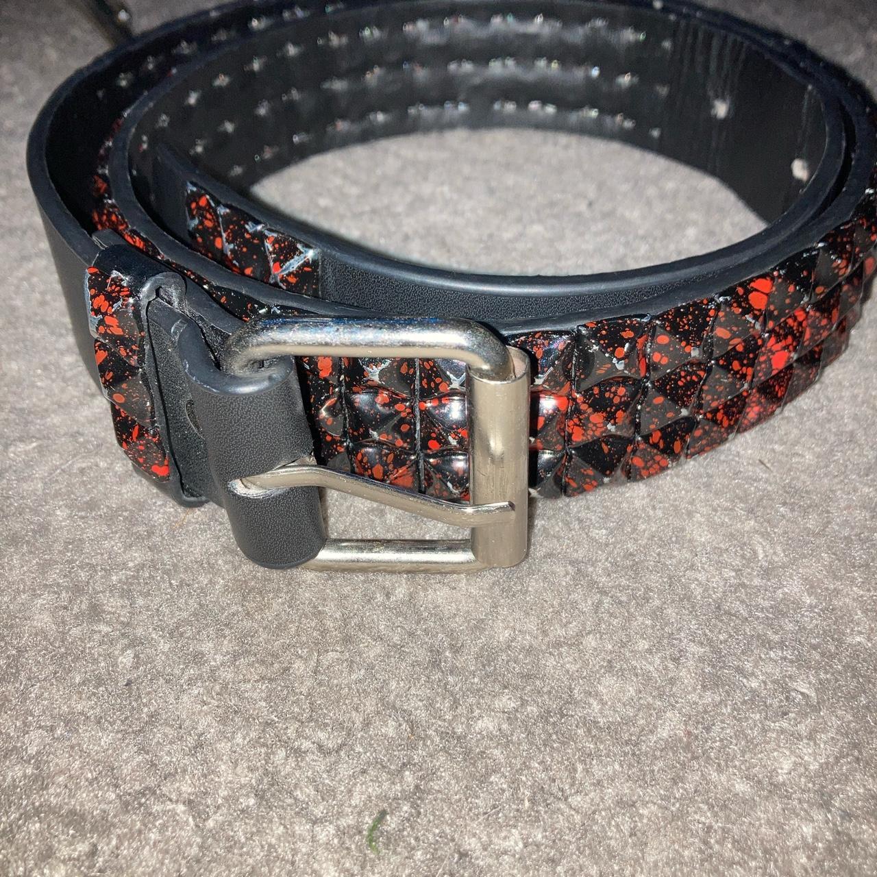 Hot Topic Men's Black and Red Belt | Depop