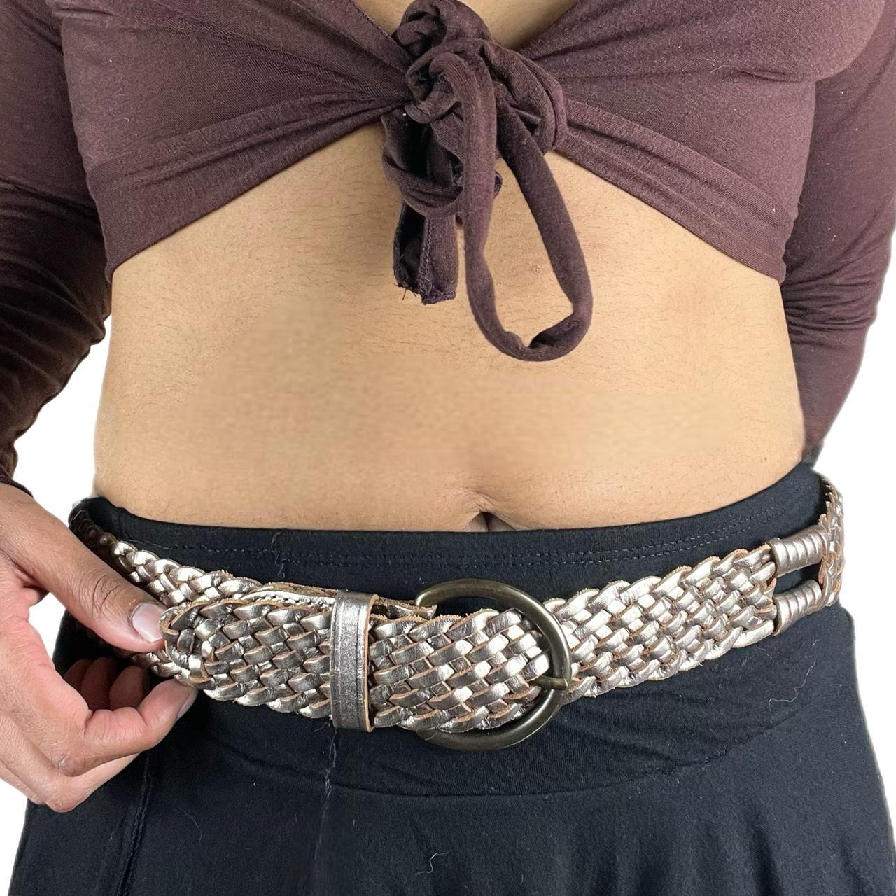 2000s braided bronzed belt Brand: No... - Depop