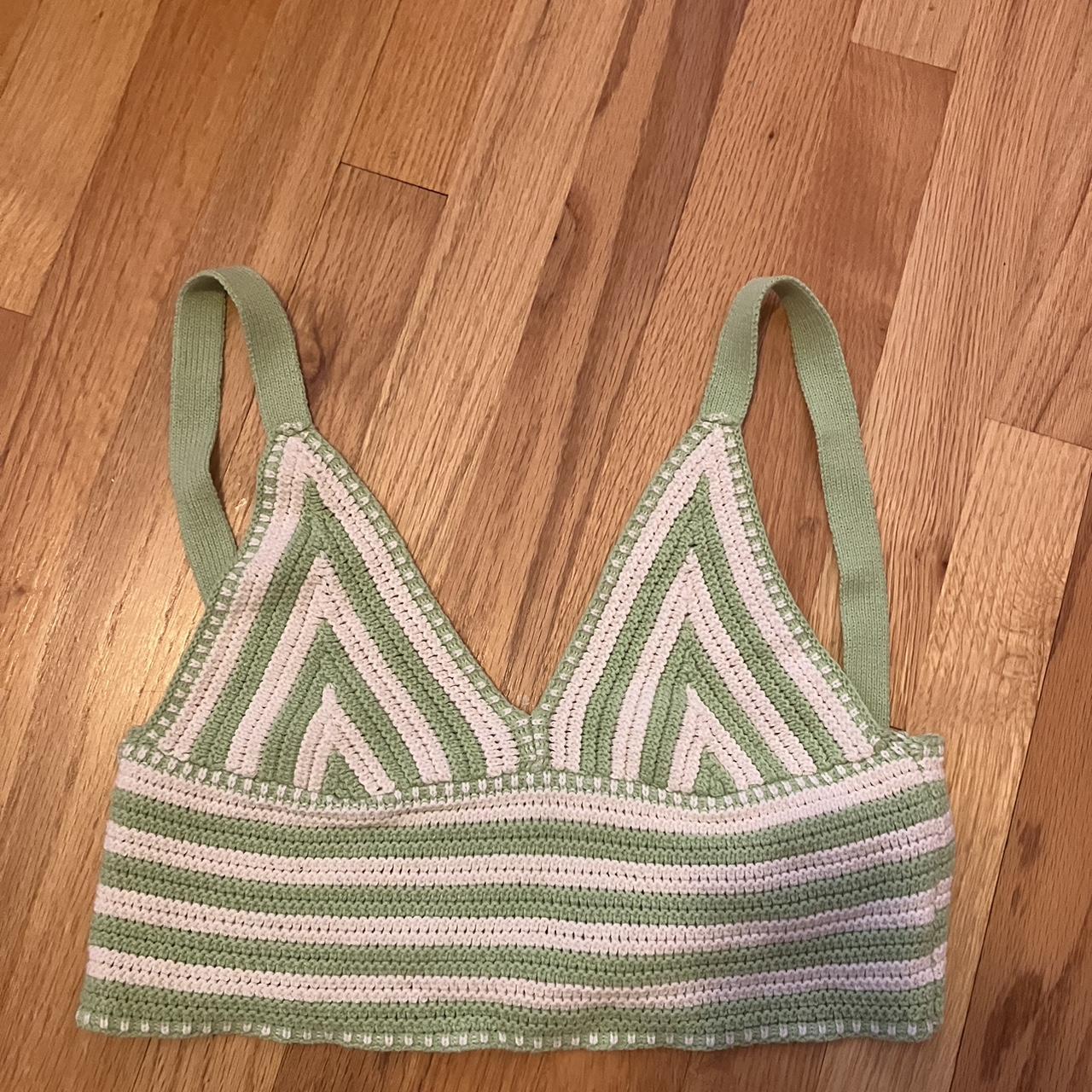 Hazel Moon crochet triangle bralette top #summer... - Depop