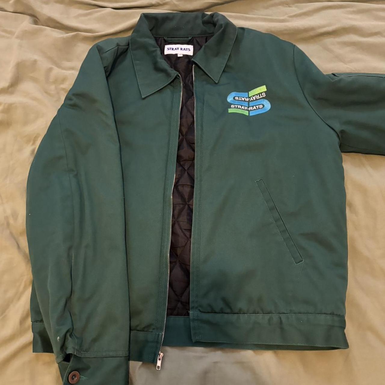 Stray Rats green jacket size Large. Padded interior.... - Depop