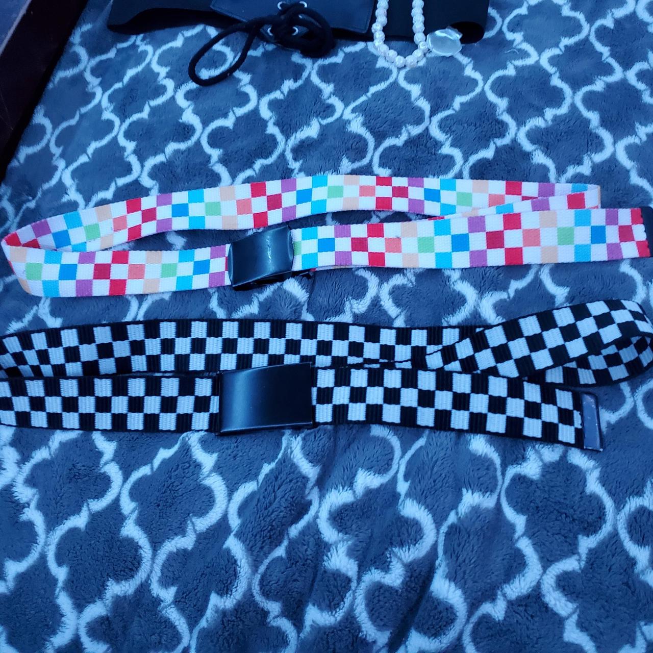 Rainbow and normal checkered belt - Depop