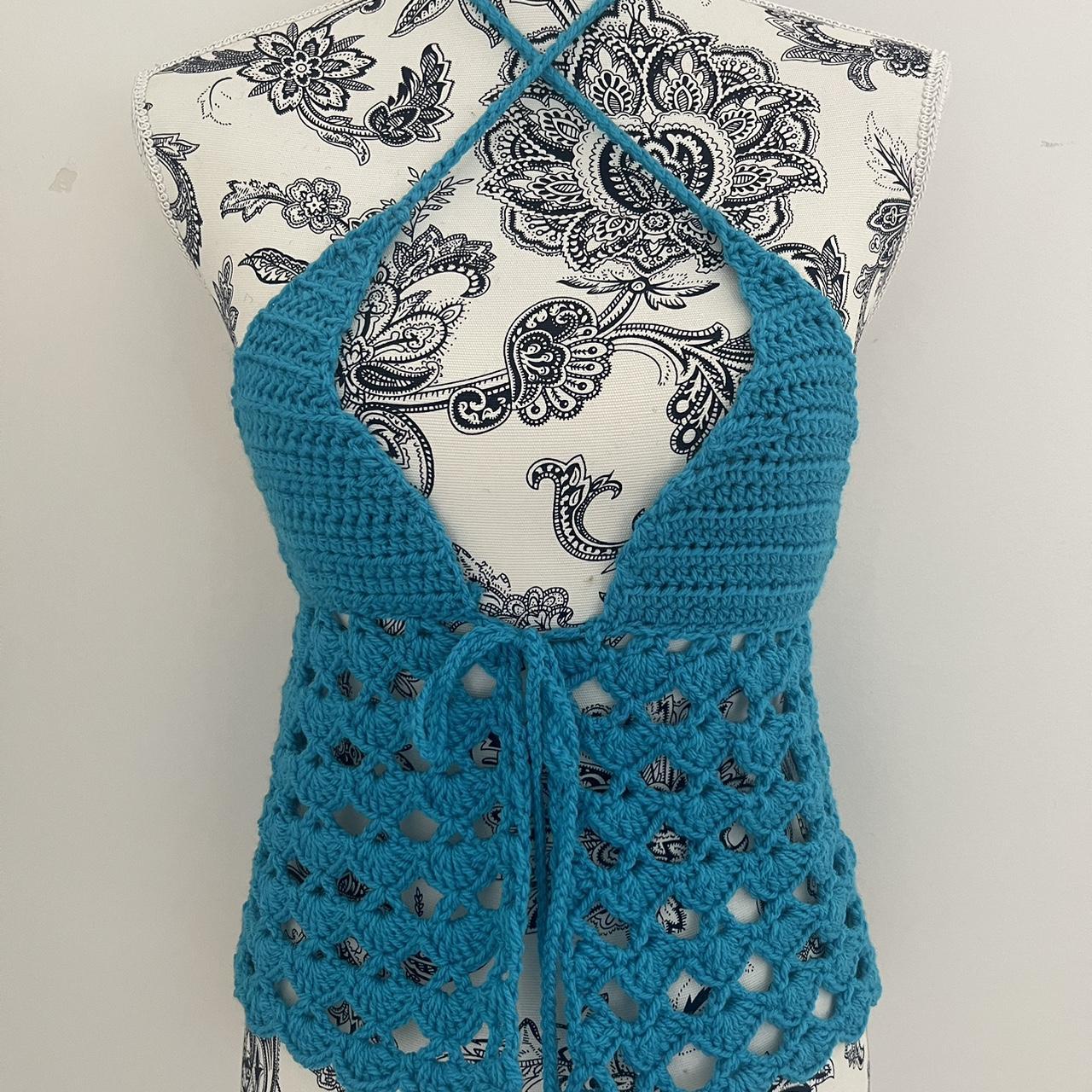 Crochet Top | Hand Made By Us | Size 6 - Depop