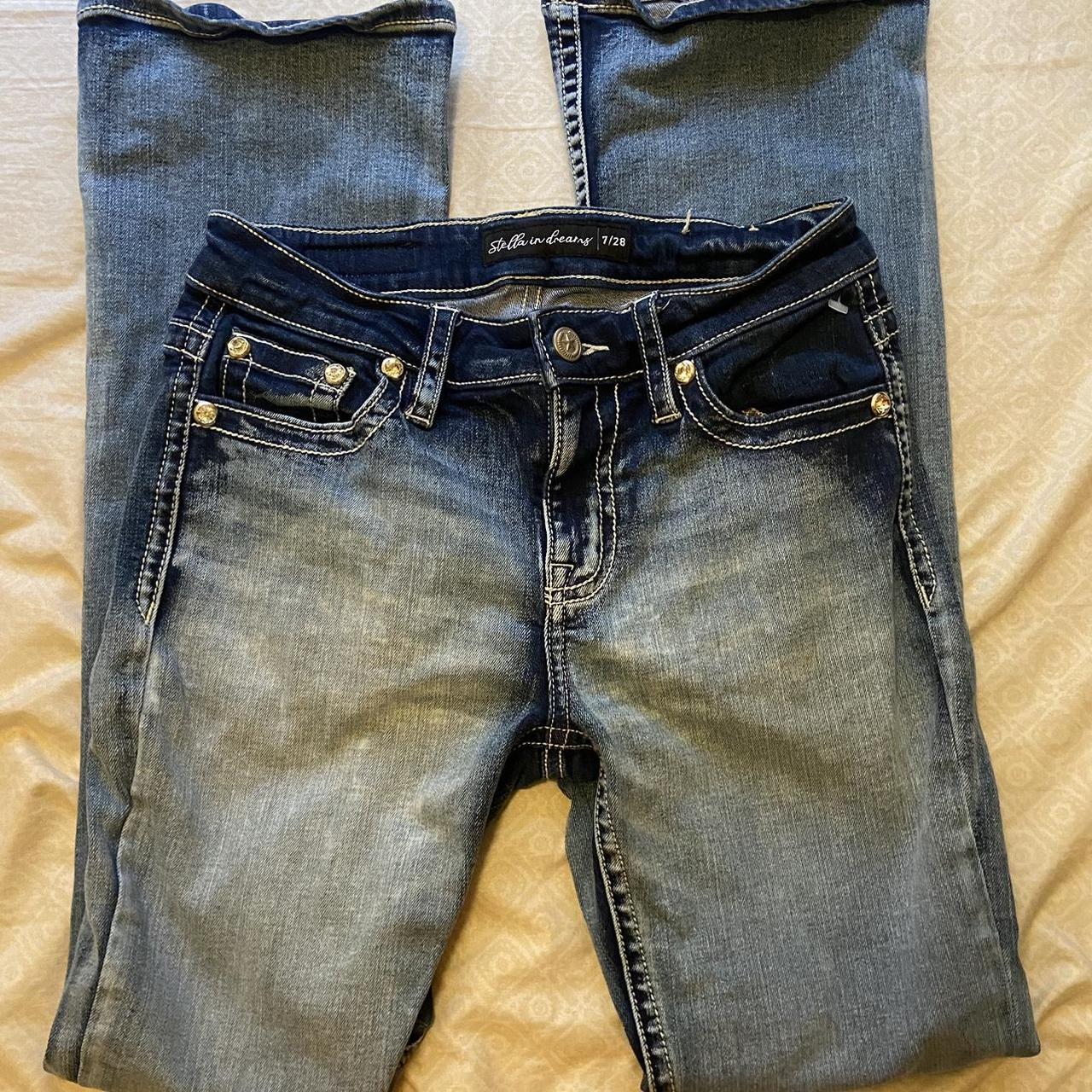 bootcut jeans with the cutest angel wings on back... - Depop