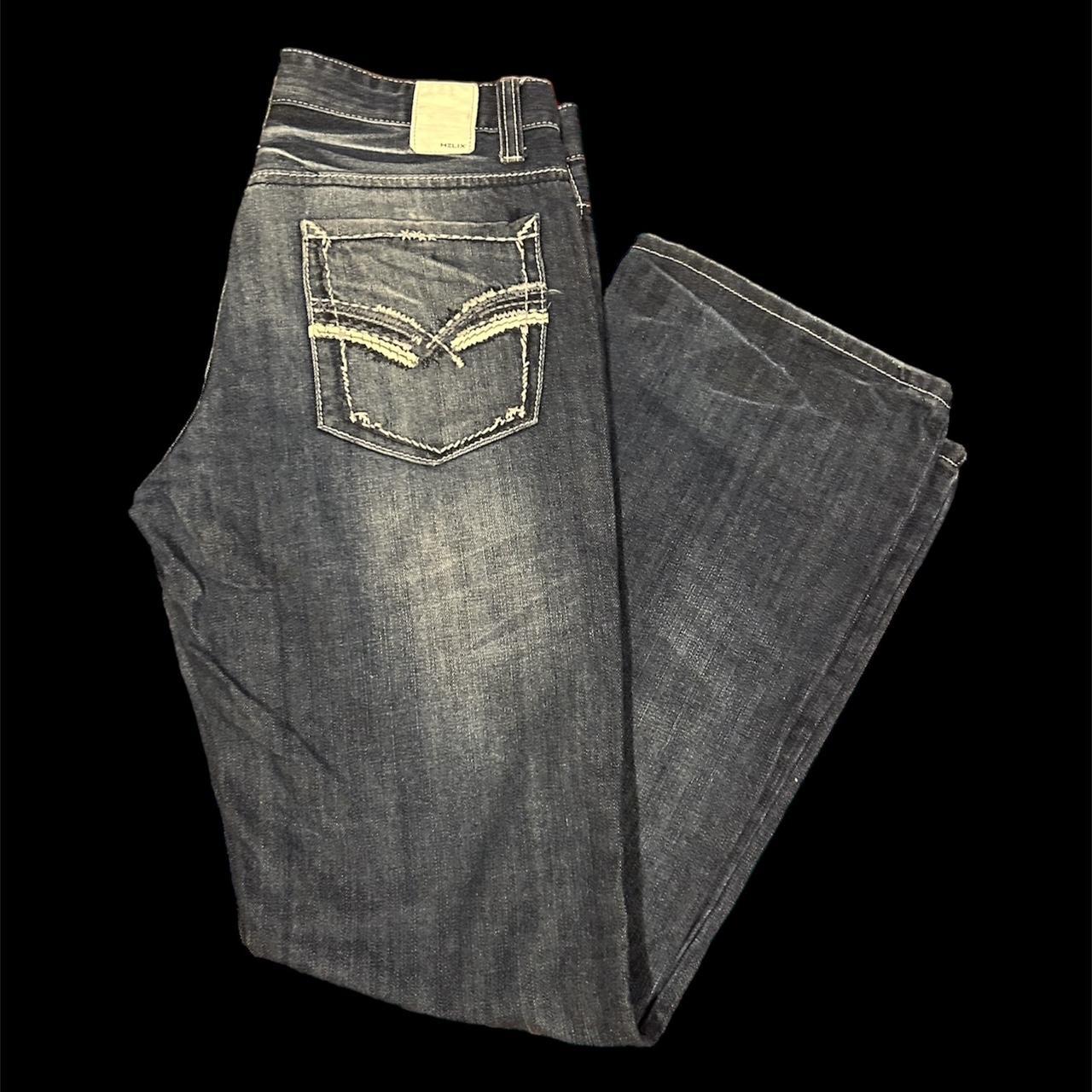 Y2K Helix Relaxed Boot Straight Baggy Jeans Size... - Depop