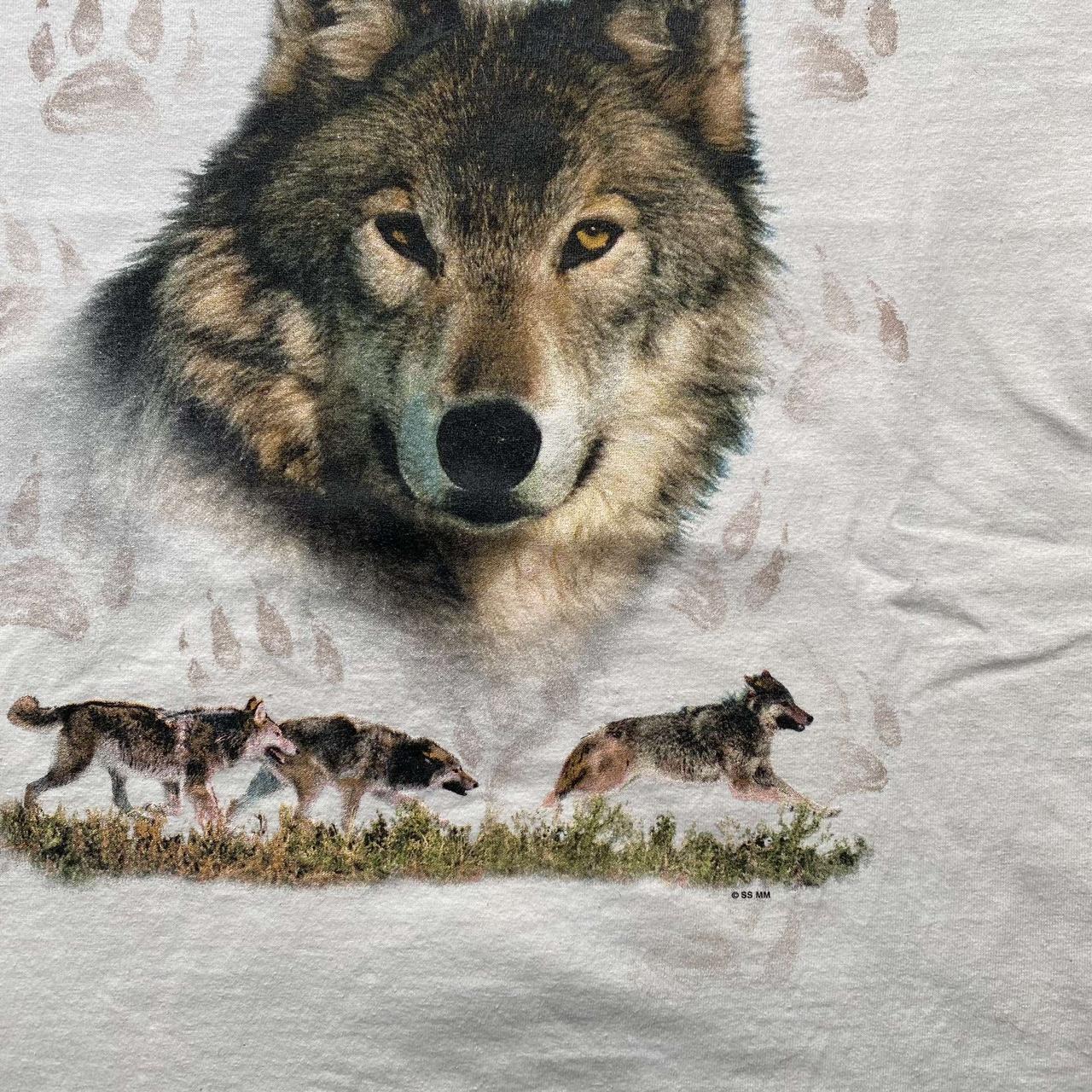 Y2K wolf nature T-shirt Measurements 22... - Depop