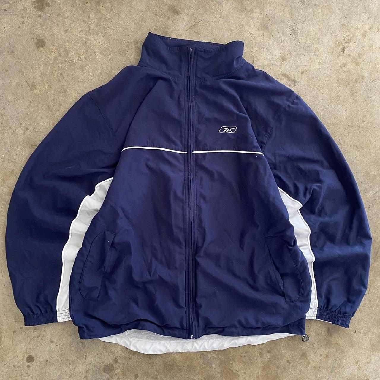 Vintage 90’s Navy Reebok Two Tone Zip Up Jacket -... - Depop