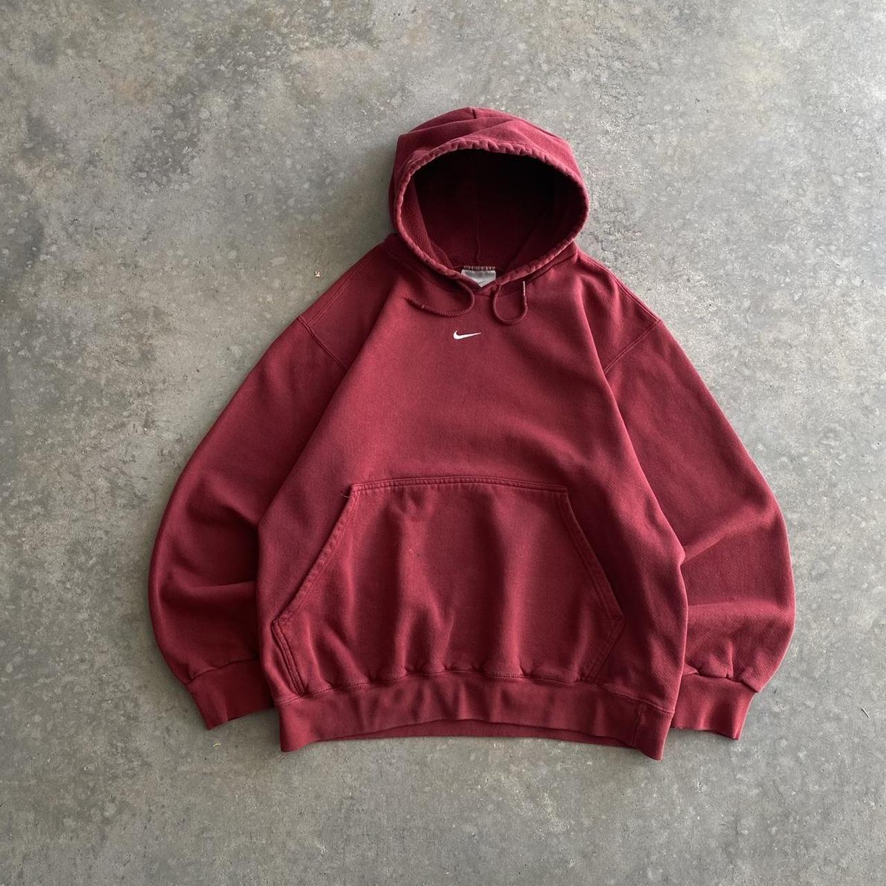 Vintage 90’s Burgundy Beautiful Boxy Nike Center... | Depop