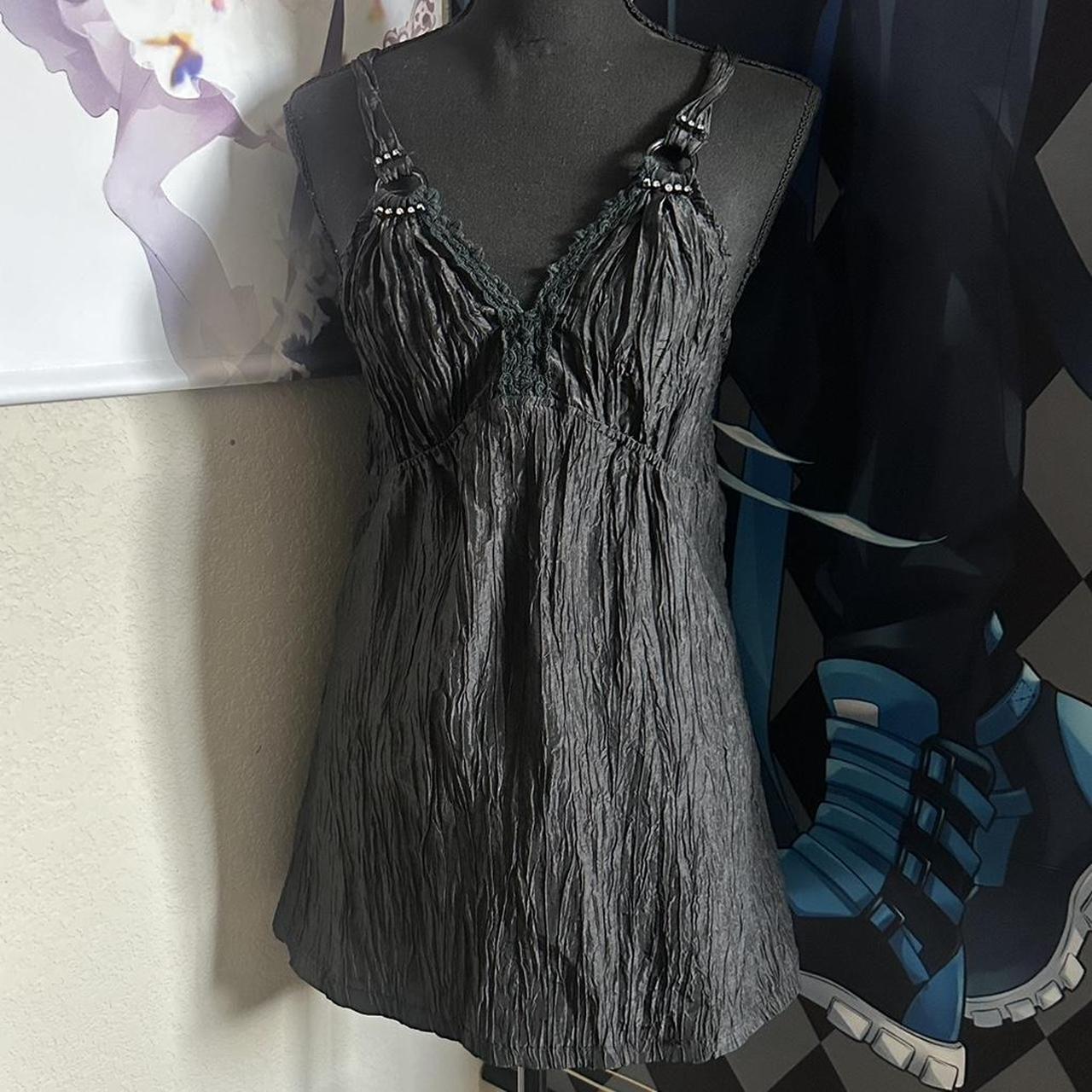 y2k large women’s black bedazzled clubbing... - Depop