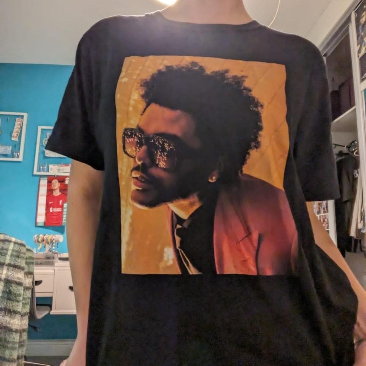 Medium the weeknd merch, blinding lights shirt,... - Depop