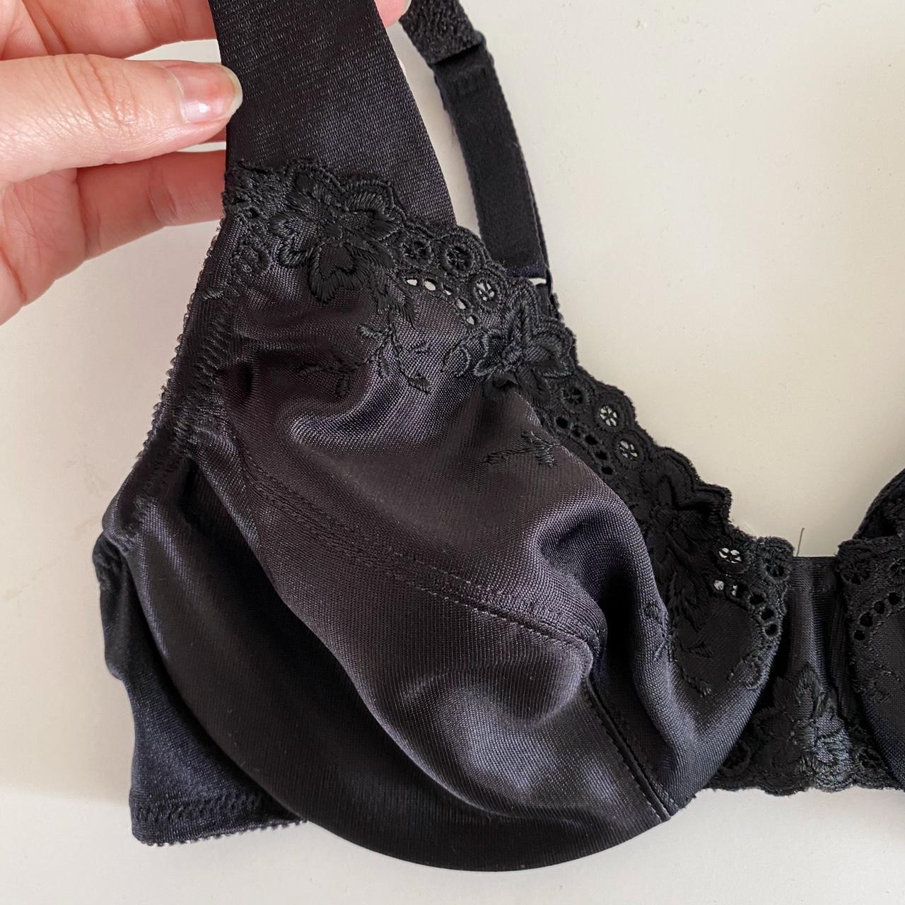 Vintage 90s bra. Satin eyelet bra. Adjustable... - Depop