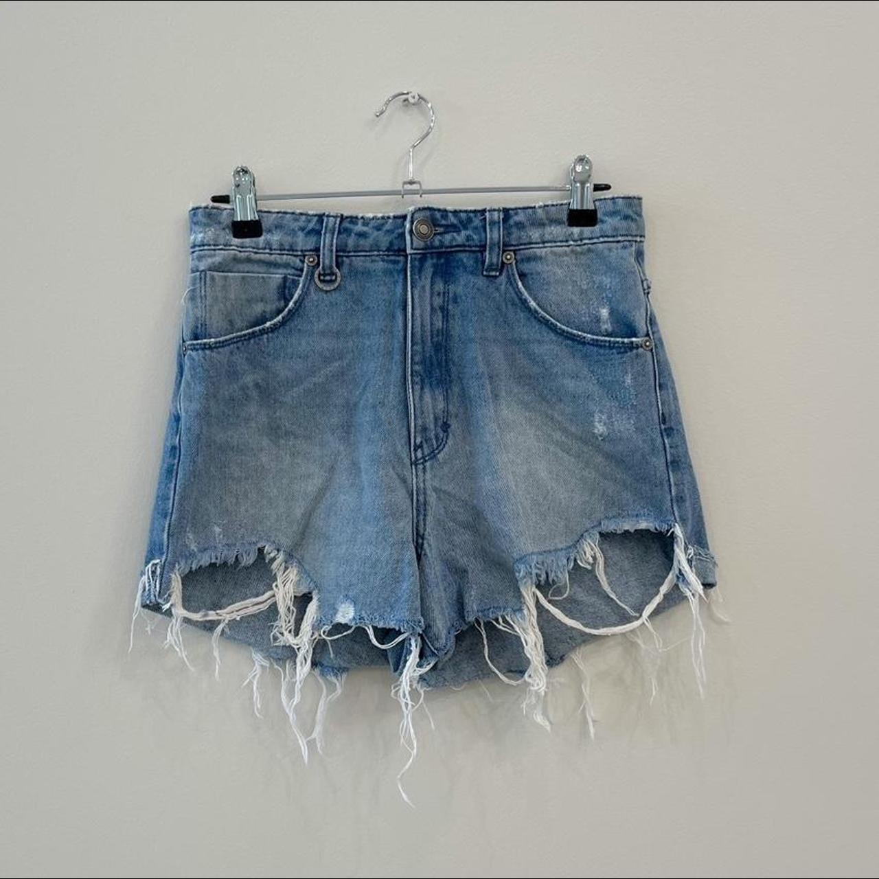 Neuw denim shorts Size 8 - 26” Worn once Perfect... - Depop