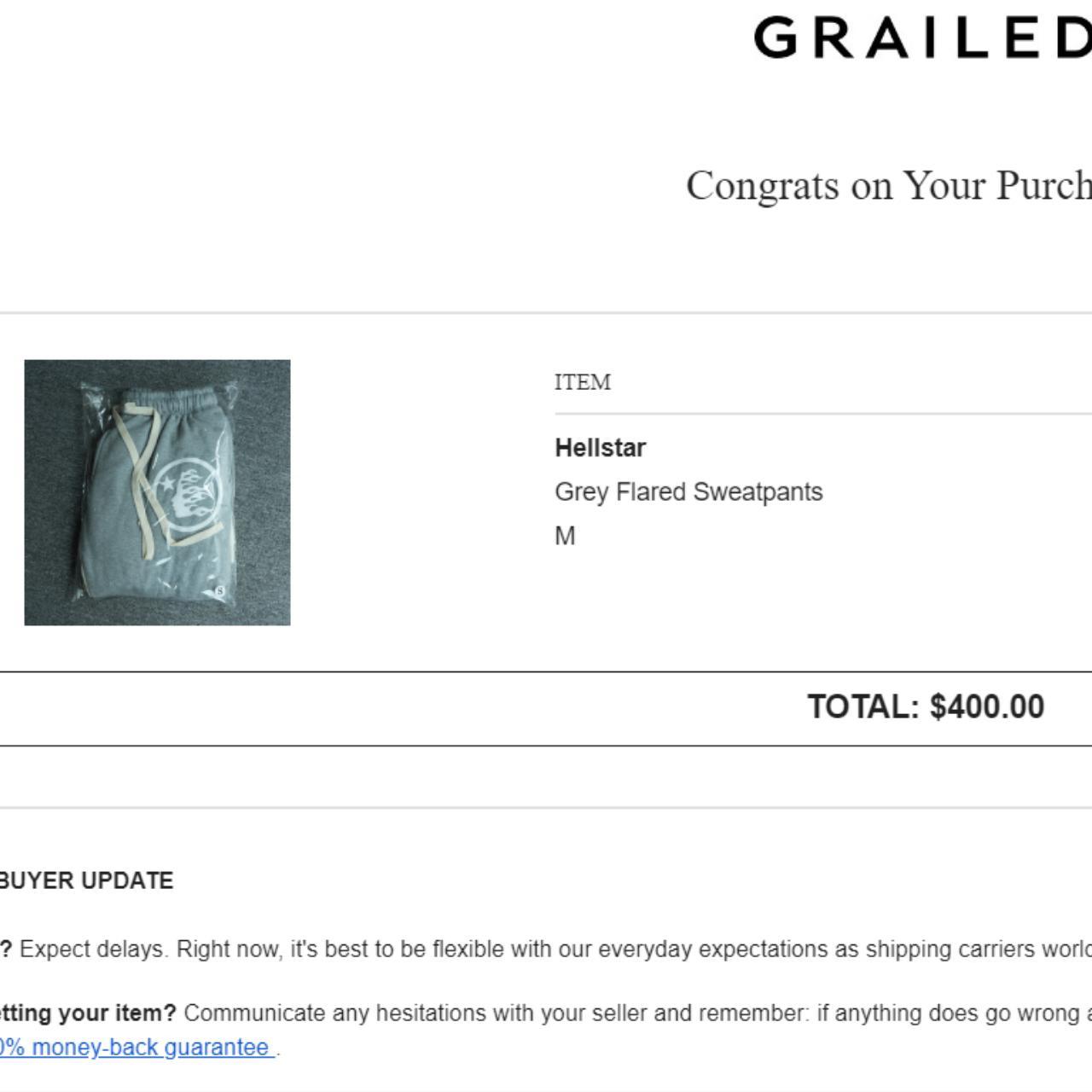 grey hellstar flared sweatpants #hellstar - Depop