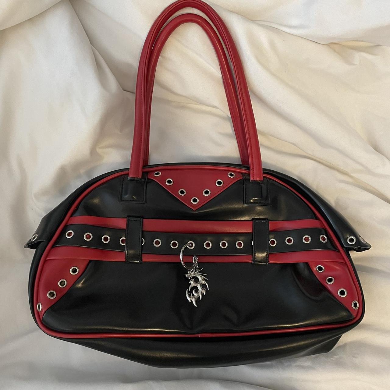 red and black eyelet purse excellent condition... - Depop