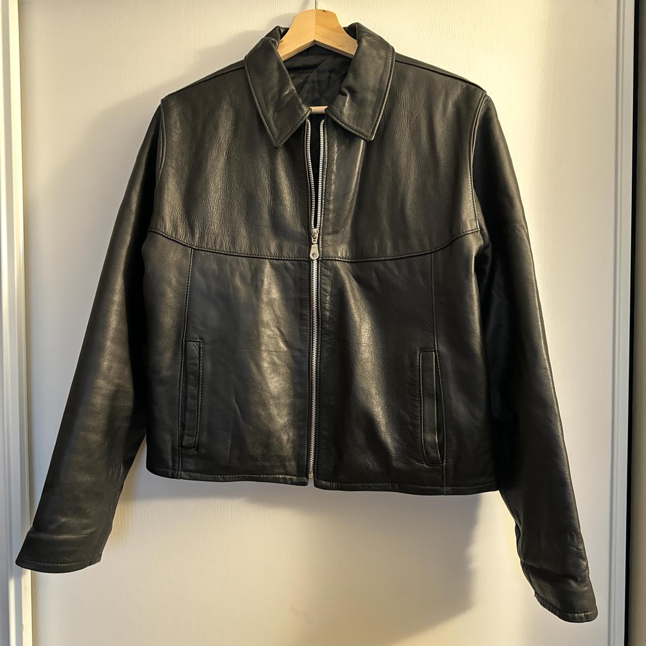 Vera Pelle Leather jacket Size Large Made in Italy - Depop