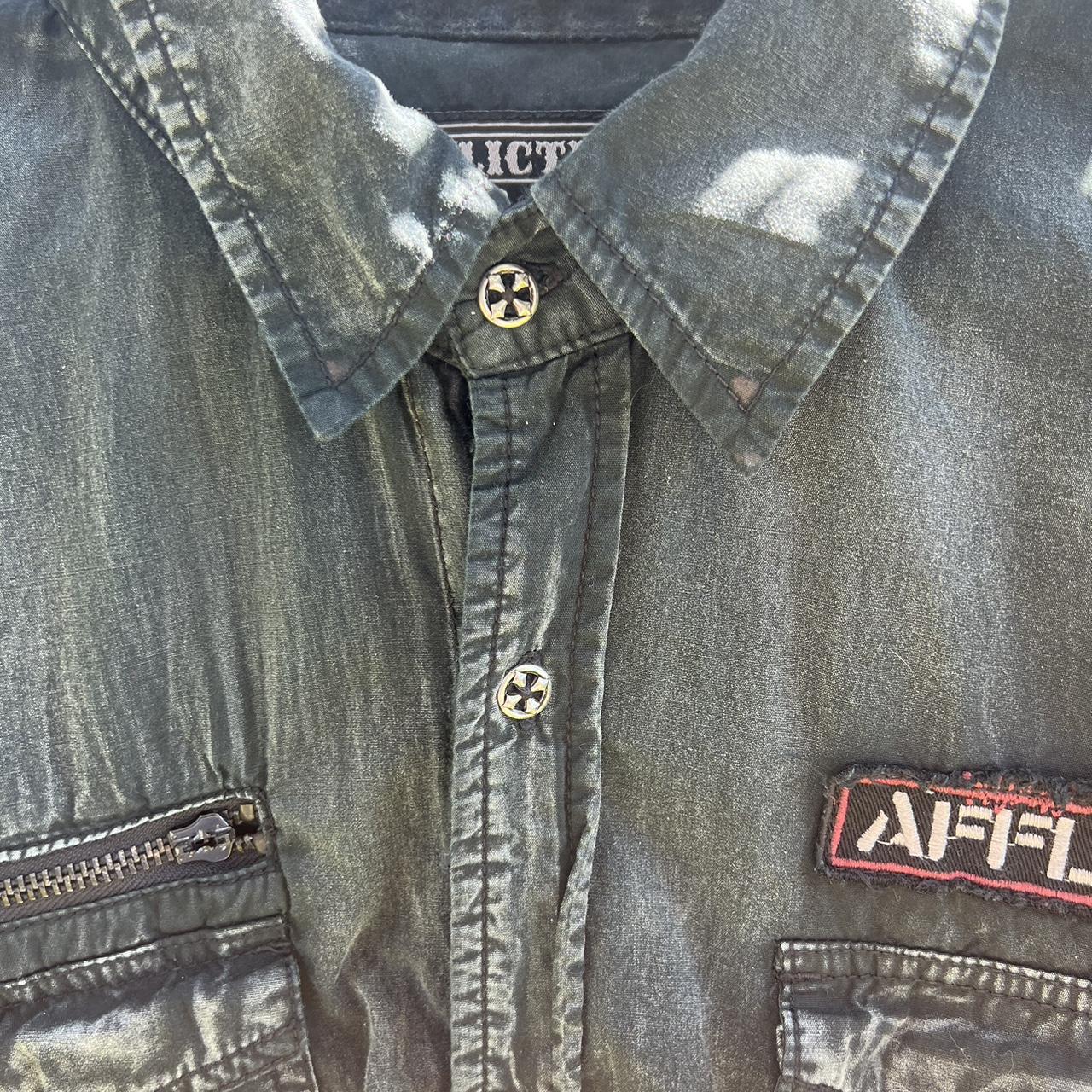 Affliction black premium label faded denim long... - Depop